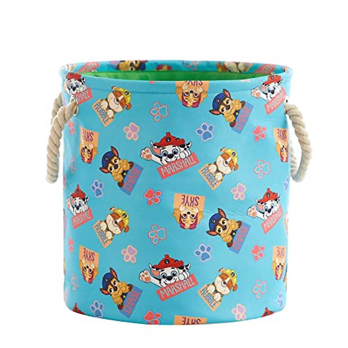 Paw Patrol 3 Piece Multi Size Fabric Nestable Toy Storage Basket Set, with Rope Carry Handles