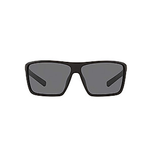 Native Eyewear Men's XD923 Wells XL Rectangular Sunglasses, Matte Black/Grey Polarized, 64 mm