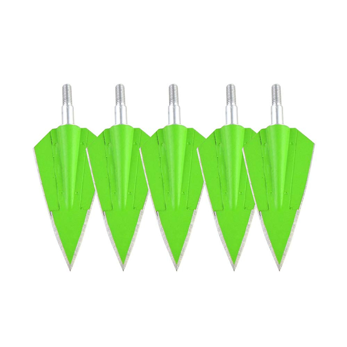 AMEYXGS 6 Pack 150 Grain Archery Hunting Broadheads 2 Blades Screw in Arrowheads for Compound Bow Crossbow Hunting and Target Practice (6pcs Green + broadheads case)