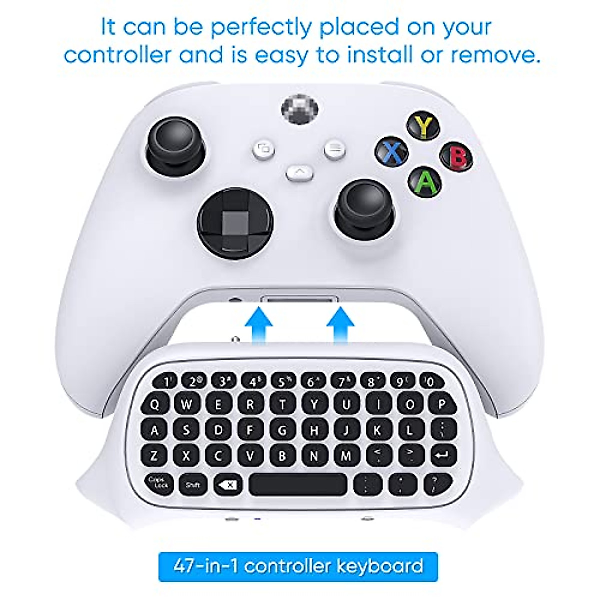 FYOUNG Controller Keyboard for Xbox Series X/Series S/One/S/Controller Gamepad, 2.4Ghz Mini QWERTY Controller Keyboard Gaming Chatpad with Audio/Headset Jack for Xbox Series X/S Controller