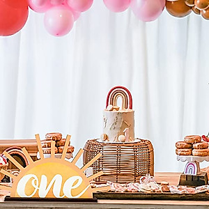 ArowlWesh Boho Sun One Wooden Table Centerpieces Spring Summer Sun Themed 1st Birthday Party Sign First Trip Around The Sun One Year Old Birthday Wood Table Decor Milestone Baby Shower Decor