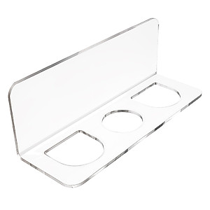 Adhesive Hair Tool Organizer Wall Mounted, Acrylic Hair Brush Holder for Bathroom, No Drilling Hair Comb Holder with 3 Holes, Transparent Hair Tool Storage Holder for Curling Irons, Flat Irons