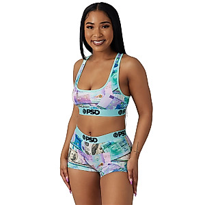 PSD Women's World Currency Sports Bra, Multi, S