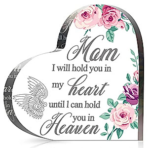 Blulu Sympathy Gift Mother Memorial Gift Crystal Decor Sympathy Acrylic Decor Bereavement Funeral Condolence Grief Ornaments Memorial Decor for Loss of Mother, Loss of Loved One (6 x 6 x 0.6 Inches)