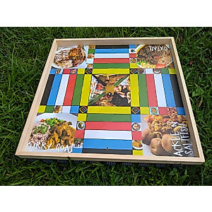 Jamaican Ludo Food Edition (Ludi/Ludy/Loodi) | 24in x 24in Board Game | Family Game Night Activity | Fun Easy Multi-Player Entertainment