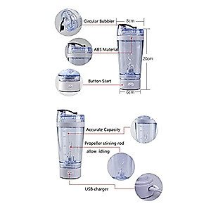 “N/A" Protein Powder Automatic Blender Powder Electric Shaker Cup USB Recharging Mixer 16OZ Purple USB Charging Model - Colorful Lights