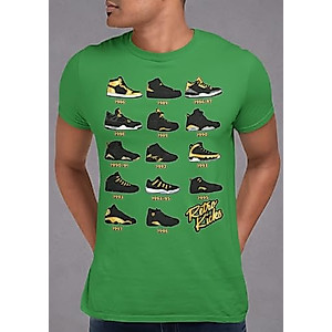 Shirt to Match Gold Black Jordan Retro 1 2 3 4 5 6 7 8 9 10 11 12 13 Sneakers, Men's Tee to Match Jordans