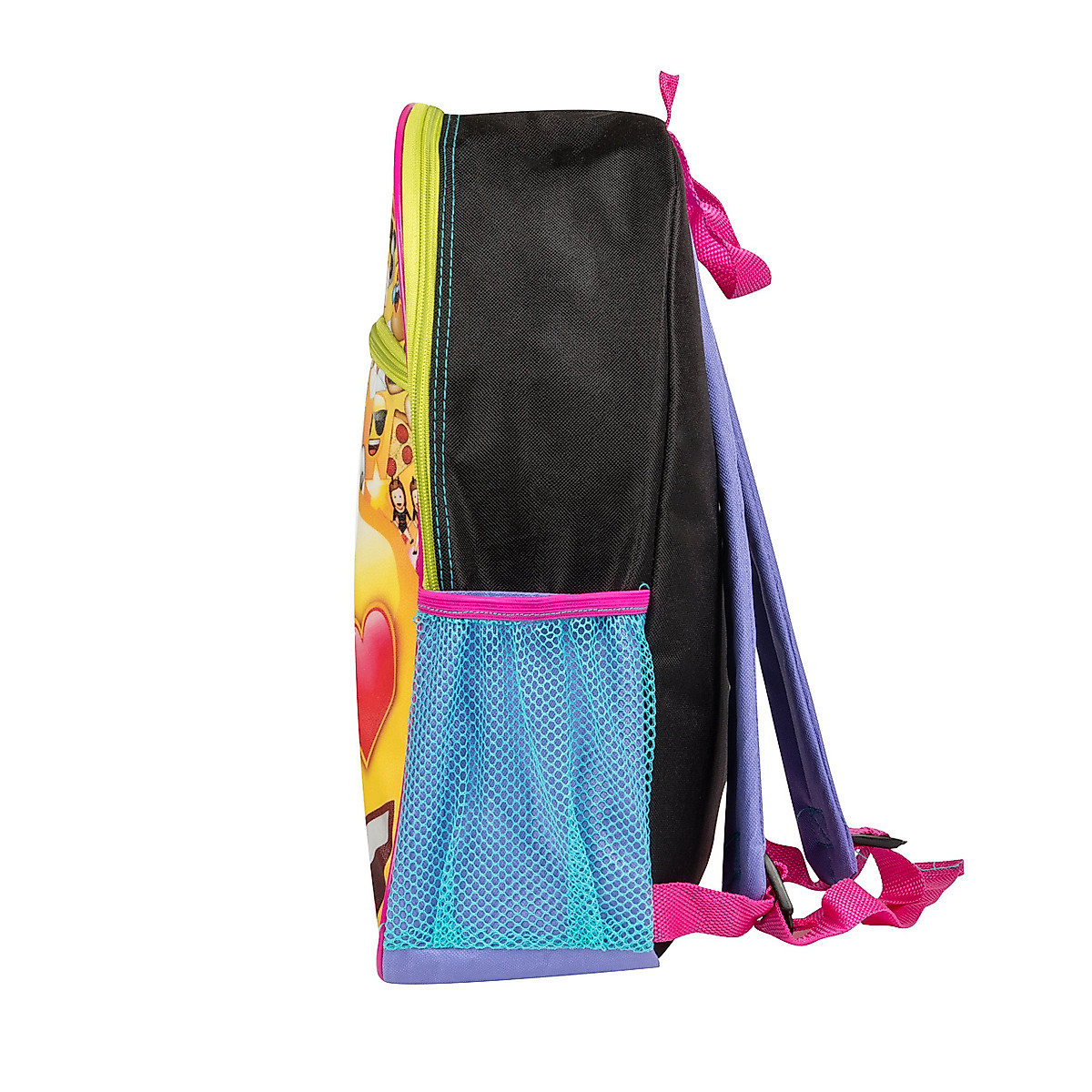 Emoji Yellow 16" inch Backpack Back to School Essentials Set for Girls