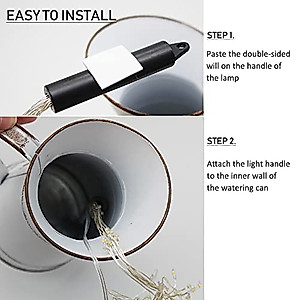 soltuus Solar Watering Can with 6.6ft Cascading Lights, Including Metal Watering Can and 180 LED Solar Powered Waterfall Lights, Christmas Gift for Mom, Decorative for Outdoor Garden Patio