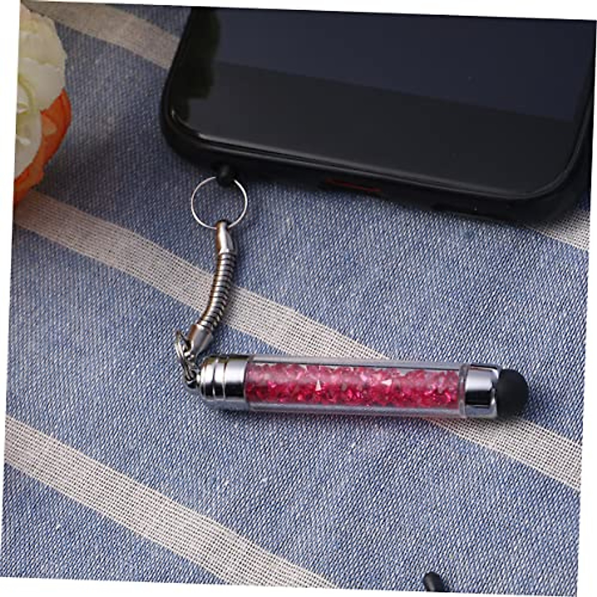 Hemobllo Mini Stylus Pen - 8 Pcs Crystal Capacitive Stylus Universal Touch Screen Pen Portable Stylus Pens with 3.5mm Jack Stylus for Smartphones Tablets Touch Screens (Random Color)