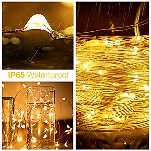 DAYBETTER 100Ft 300LED Fairy Lights Plug in, Waterproof USB String Lights Outdoor, 8 Modes with Remote, Copper Wire Twinkle Lights for Bedroom Patio Christmas Decorations (Warm White)（2-Pack 50FT