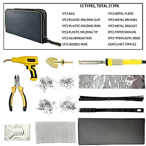 RXXXWELD Plastic Welder, 2 in 1 Plastic Welding Kit, Hot Stapler Plastic Repair Kit For Car Bumper Cracks, Kayaks, Plastic Toys