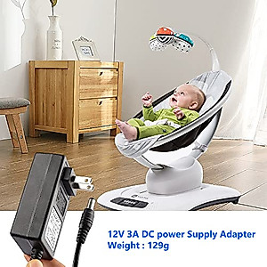 Charger for 4moms mamaRoo 2/4, 12V 3A AC Adapter Power Cord for 2015 mamaRoo Infant Seat Bouncer, rockaRoo Swing, OH-1048B1203000U Replacement
