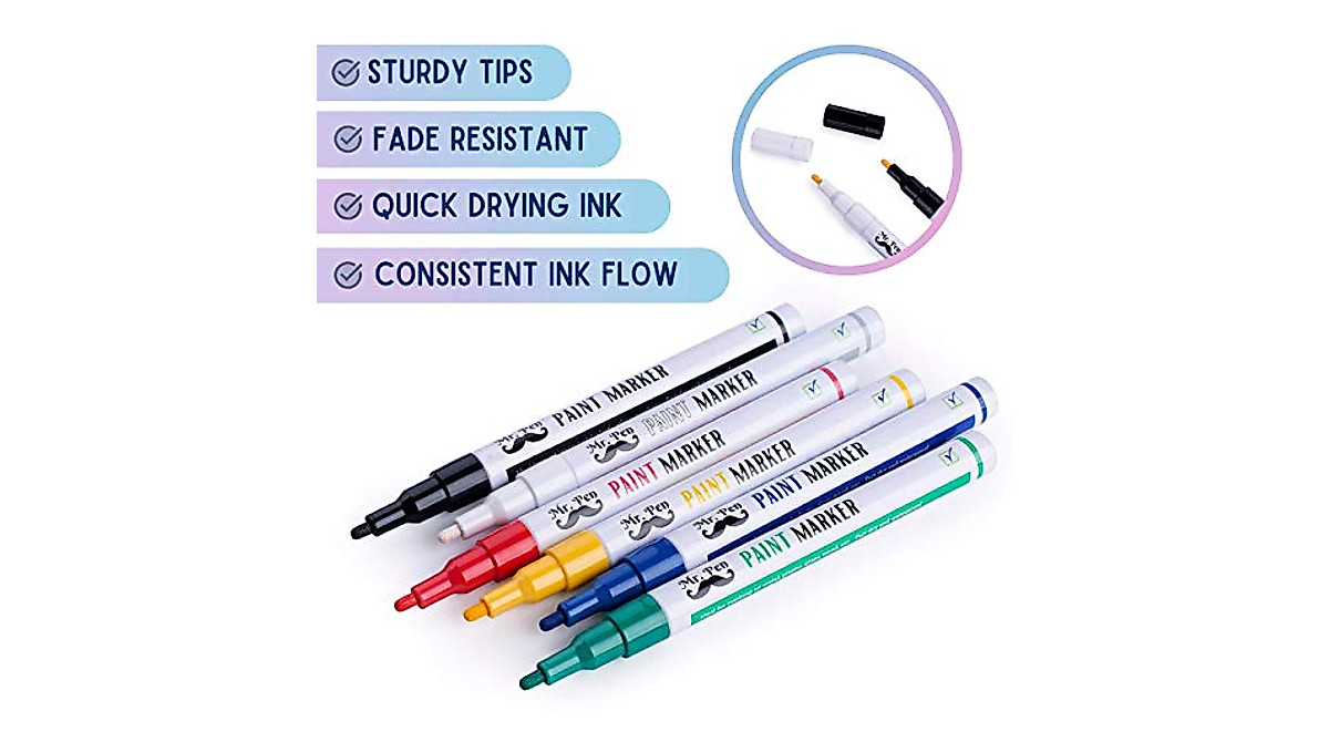 Mr. Pen Paint Markers - 6 Pack of Fine Point Markers