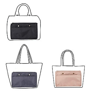 enreve Purse Organizer Insert, Bag Handbag Tote Organizer, Diaper bag, Bag in Bag for Longchamp and More (BLACK)