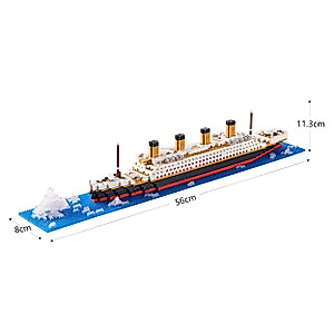 JXRLMB Titanic Micro Mini Building Blocks Set for Adults Cruise Ship DIY Architecture Sets Educational Toy for Kids 1872 Pieces