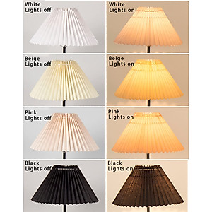 Tighall E27 Fabric Lampshade Cloth Lamp Shade Pleated Light Cover Bedside Desktop Lamp Cover Chandelier Protector for Pendant Light Decor (Beige)