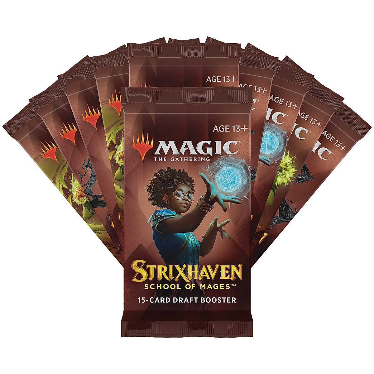Magic: The Gathering Strixhaven Bundle | 10 Draft Boosters (150 Magic Cards) + Accessories, Brown