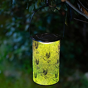 FLJZCZM Solar Lanterns Lights Outdoor Lantern Hanging Garden Metal Retro Light Battery Table Lamp Decorative Yard Camping Waterproof Green