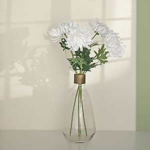 Efavormart 3 Stems | White 27" Artificial Silk Chrysanthemum Bouquet Flowers, Large Faux Mum Branches