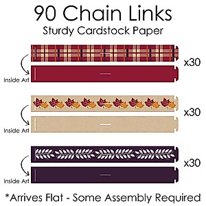 Big Dot of Happiness Friends Thanksgiving Feast - 90 Chain Links and 30 Paper Tassels Decoration Kit - Friendsgiving Party Paper Chains Garland - 21 feet