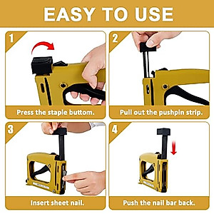 GYKLE Point Driver Framing Tool, Flexible Point Gun Tacker, Lightweight Metal Picture Framing Tool with 1000 Points for Artist Framing Paintings and Pictures