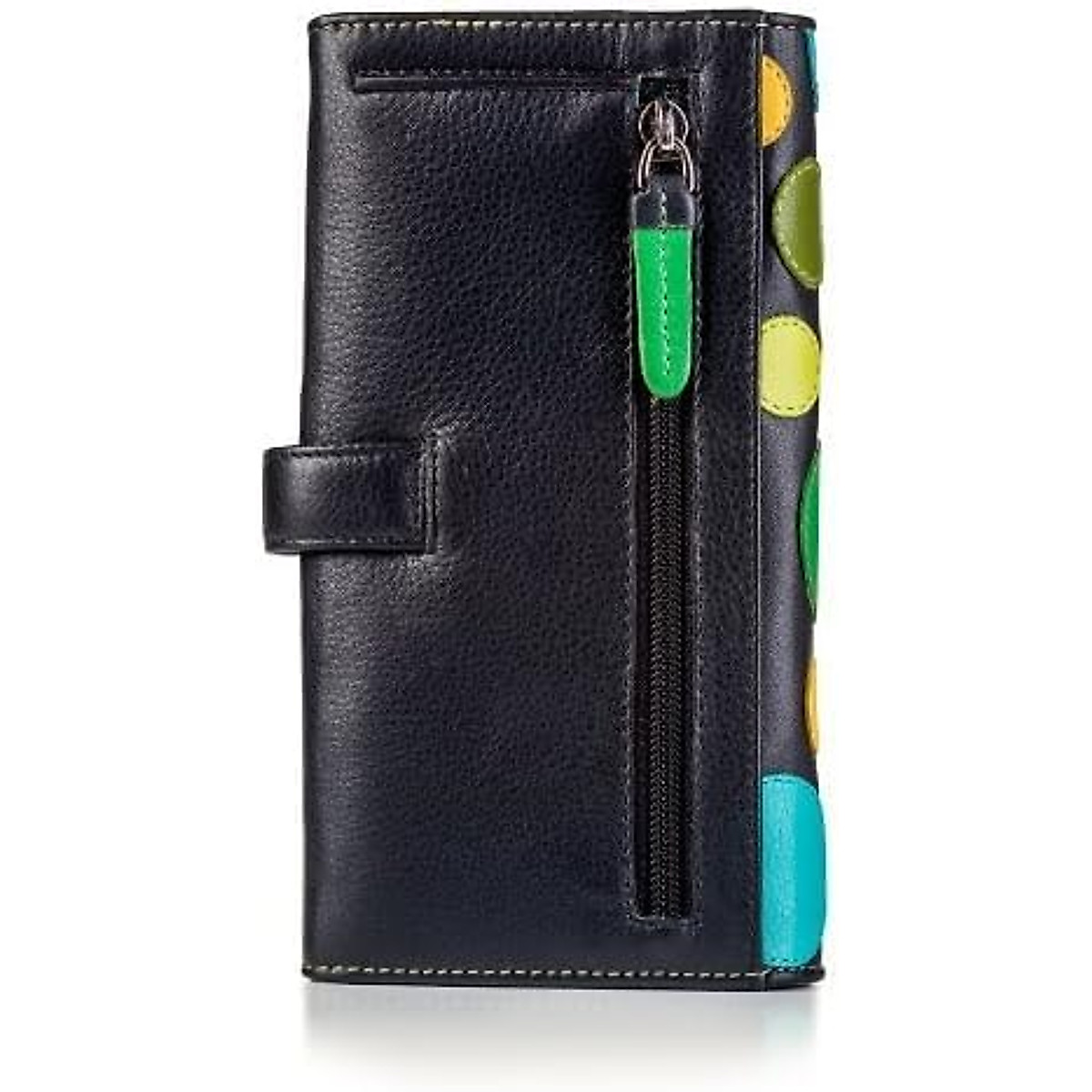 Visconti P2 Neptune Soft Womans' Leather Wallet/Purse with Polka Dots (Lily Pad)