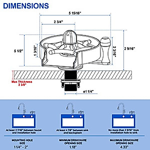Black Glass Rinser for Kitchen Sink - Hot and Cold Switching 360° Rotary Cup Washer, Quick Cup Rinser Faucet Cleaner Bottle Washer for Bar Automatic Flushing