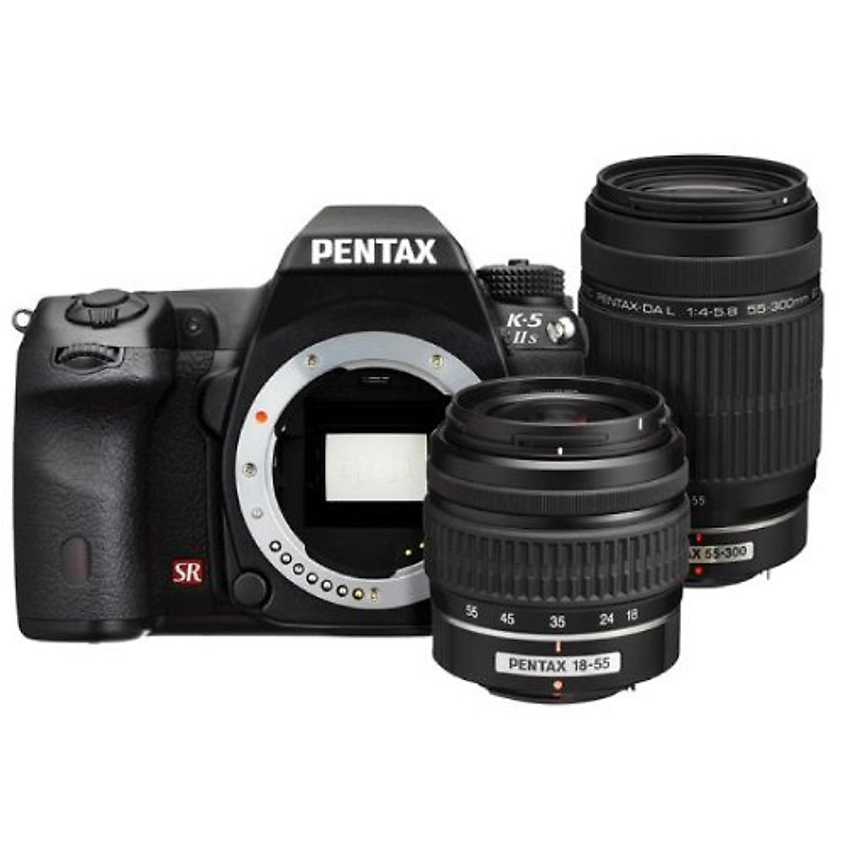 Pentax K-5 IIS 16.3 MP DSLR with 18-55mm DAL and 55-300 DAL Lens kit (Black)