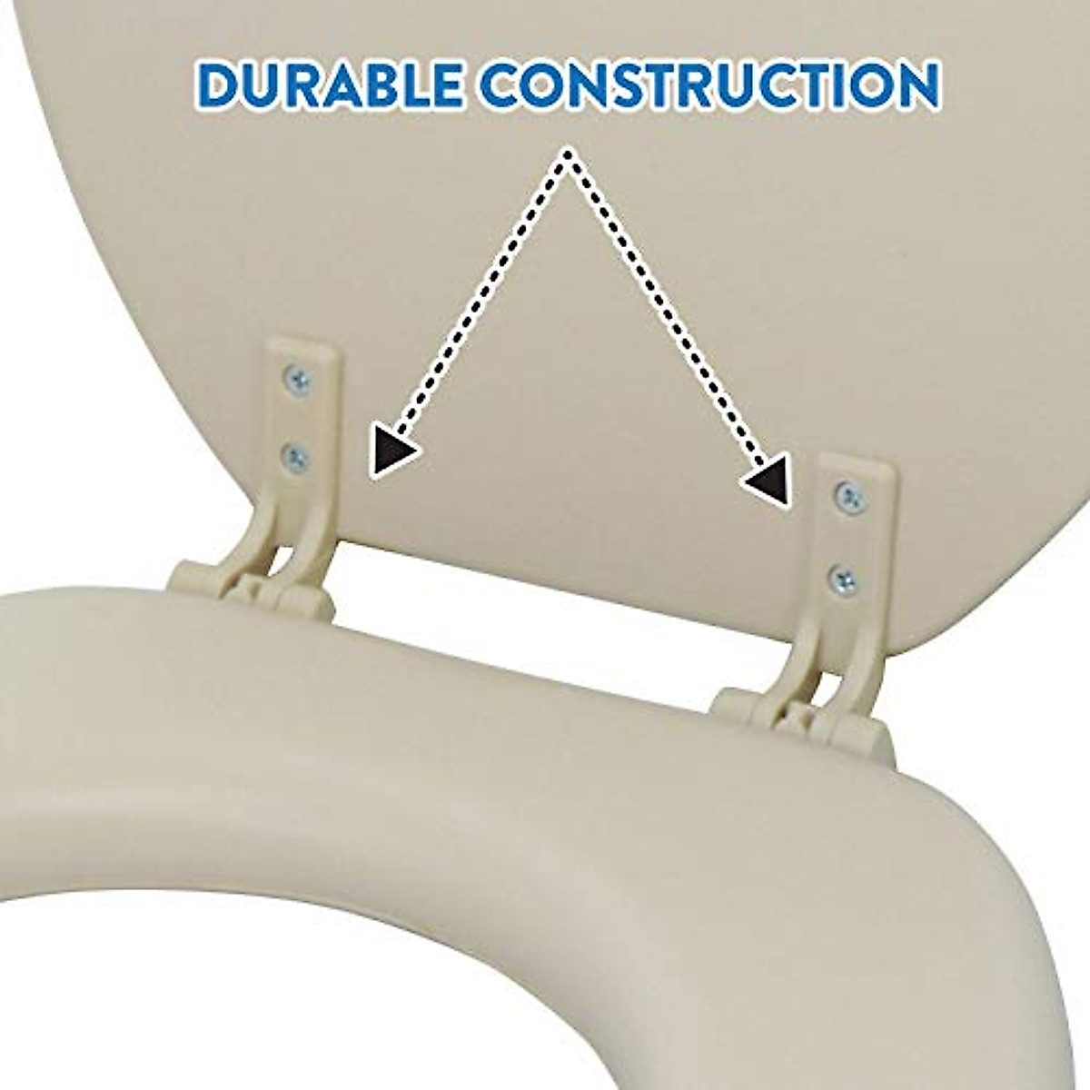 Ginsey Home Solutions Champagne Elongated Soft Cushioned Toilet Seat 80231,Off-White
