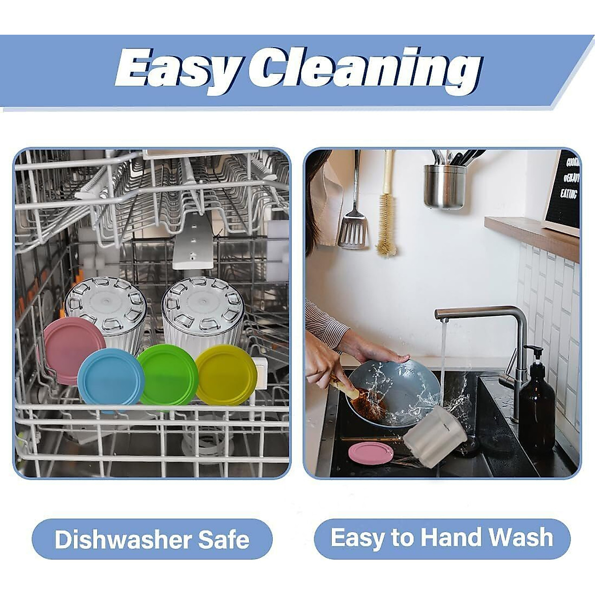 Ice Cream Pints Cup,Creami Pint Containers with Lids for Ninja Cream Pints,Creami Pints Kitchen Accessories,for NC301 NC300 NC299AMZ Series Ice Cream Maker,Dishwasher Safe