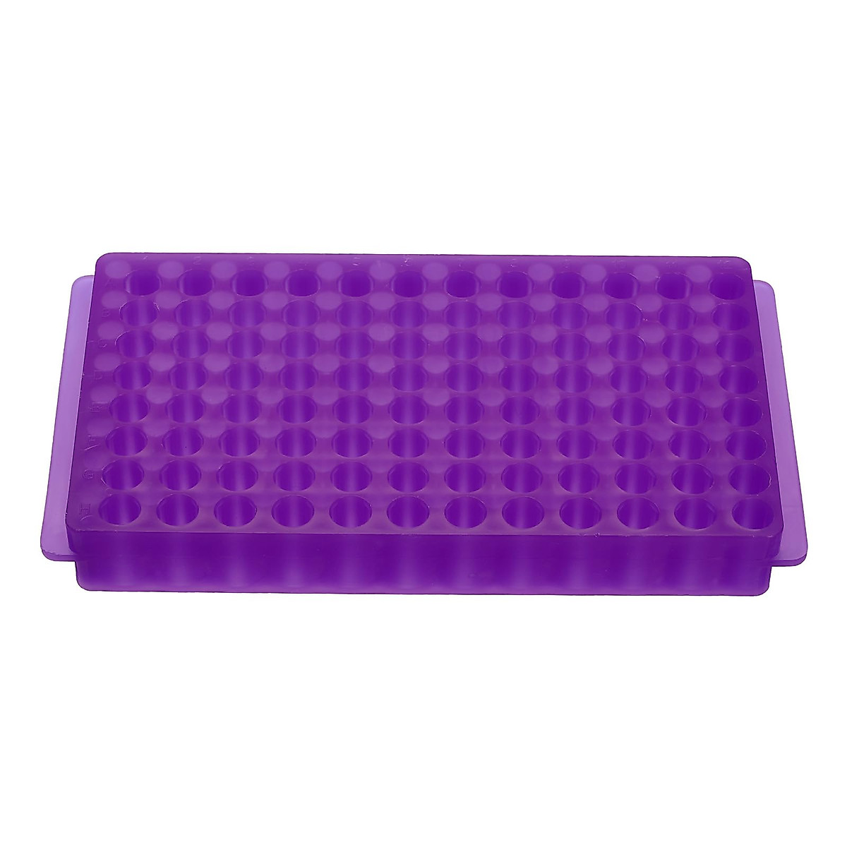 PATIKIL 96 Wells Tube Rack, 1 Pcs Vial Rack Double Panel Centrifuge Tube Holder for Microcentrifuge Tubes 0.2/0.5/1.5/2ml, Purple