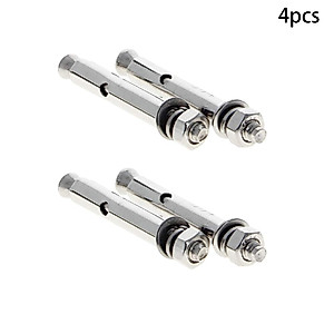 MroMax M6x60mm 304 Stainless Steel Expansion Bolts Hex Nuts Sleeve Anchor Fastener for Fence Home Installation Air Conditioning 4pcs