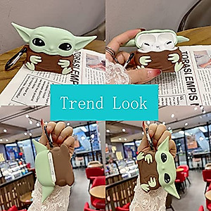 Wifantien 3D Yoda Case for AirPod Pro 2019/2022,3D Cute Cartoon Women Girls Kids Fashion Kawaii Yoda Baby Shape Keychain Soft Silicone Case for Airpods Pro/Airpods Pro 2nd Gen 2022 (Yoda Baby)