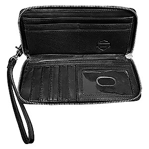 Harley-Davidson Women's Rockin' Roses Large Zip Wallet w/Detachable Wristlet