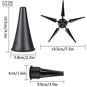 Jiayouy Black Portable Clarinet Stand Holder Foldable Support Metal 5-Leg Stand Wind Instrument Accessory