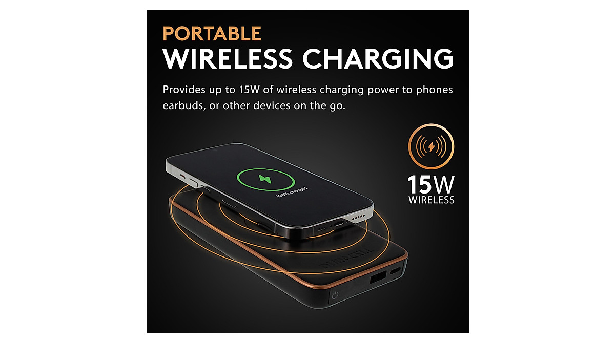 DURACELL Core 10 Portable Charger | Wireless 10,000mAh Power Bank ...