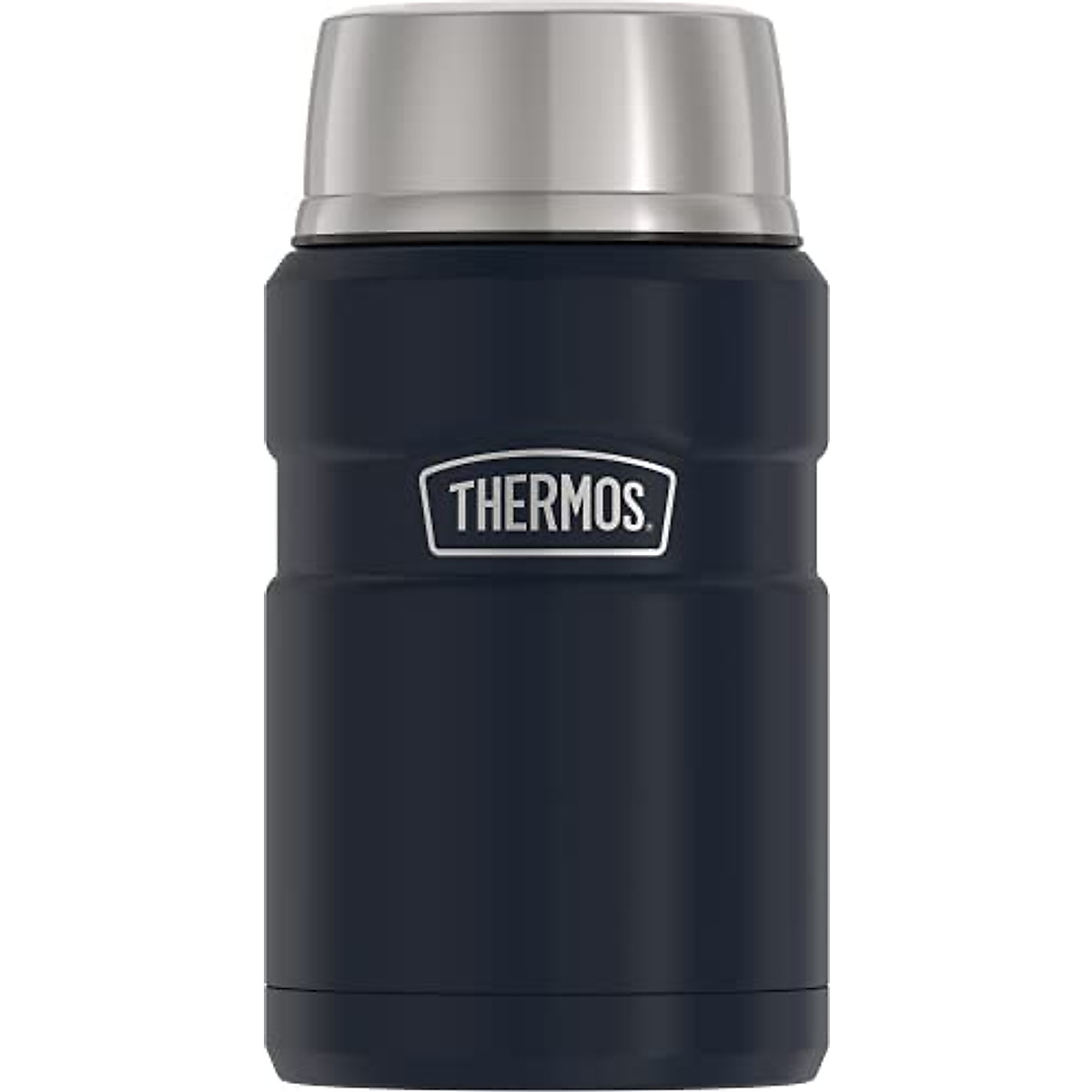 THERMOS Stainless King Vacuum-Insulated Food Jar with Spoon, 16 Ounce, Army Green & Stainless King Vacuum-Insulated Food Jar, 24 Ounce, Midnight Blue