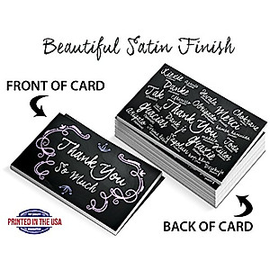 Chalkboard Colored Thank You Business Cards (3.5" x 2.0") with smooth satin finish - Box of 100 Cards