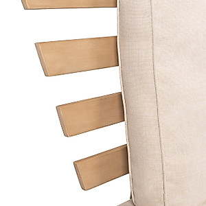 JONATHAN Y SFB1000A Hartley 2-Seat Modern Scandinavian Folding Wood Outdoor Day Bed Sofa Mid-Century, Classic, Transitional, Industrial for Backyard, Patio, Porch, Beige/Light Teak