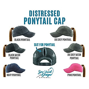 Boat Hair don't Care with anchor | Distressed Baseball Cap or Ponytail Hat | Nautical Hat