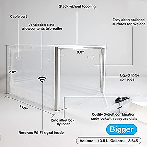 Lockable Box, Medicine Lock Box for Safe Medication, Clear Lockable Storage Box for Medicine, Food and Home Safety, Lockable Storage Bin, Refrigerator Storage Bins…