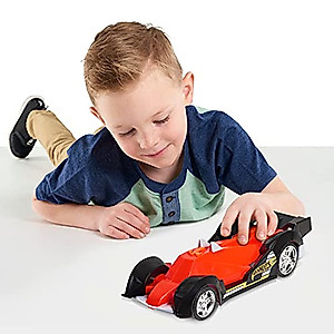 Hot Wheels Color Crashers Hi-Tech Missile, Motorized Toy Car with Lights & Sounds, Red, by Just Play