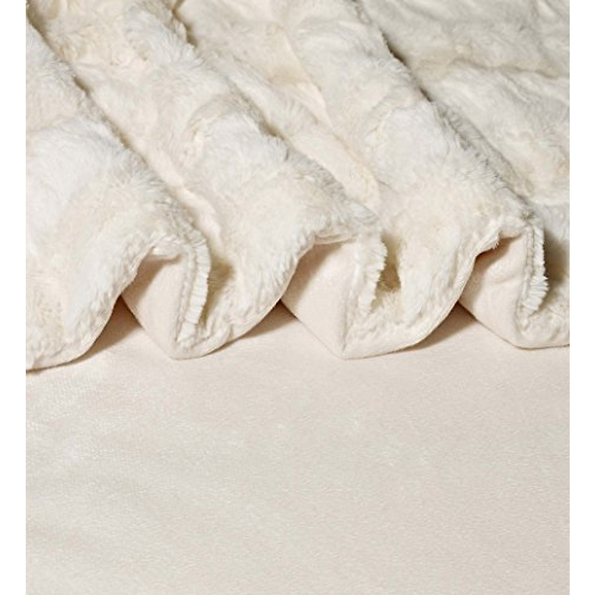 Swift Home® Embossed Faux Fur Throw Blanket & Bedspread - Luxurious Over-Sized Faux Fur Bed Throw Blanket -King, 108" x 86", Cream