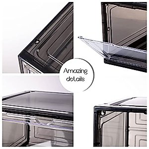 Attelite 3 Pack X-Large Drop Front +6 Pack Large Side Open Clear Plastic Shoe Organizer Box, Stackable Shoe Containers for Display Sneakers
