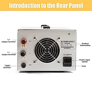 DC Power Supply Variable 0-30V 0-20A, Adjustable Switching Regulated DC Bench Power Supply, High Precision 4-Digit Multiple Protection