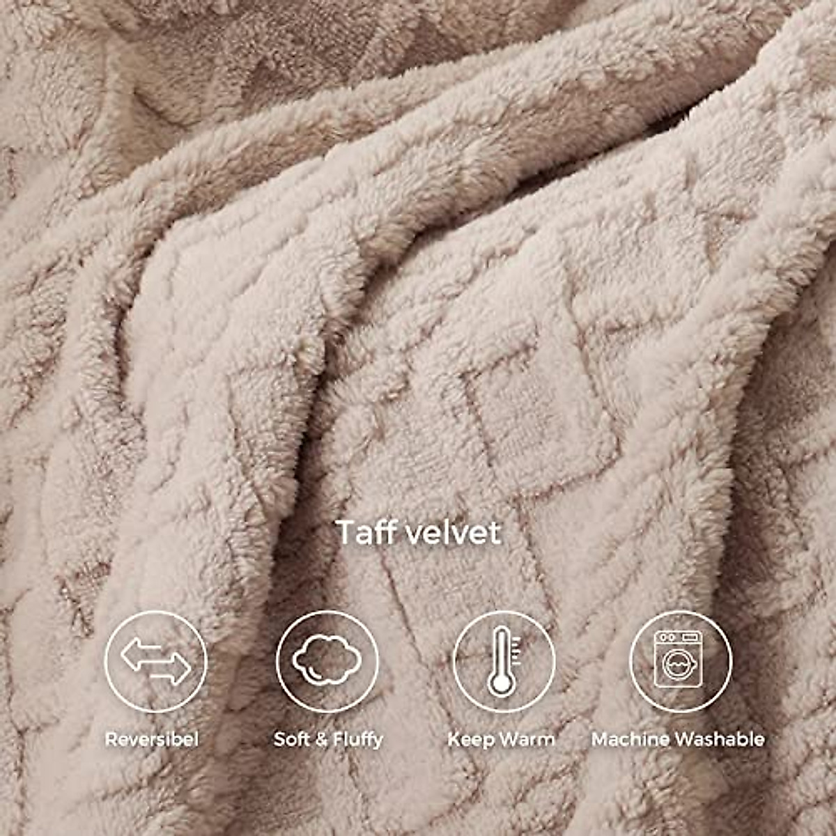 Simple&Opulence Sherpa Fleece Throw Blanket - Soft Fluffy Warm Cozy Plush Fuzzy Blanket with Elegant 3D Pattern for Couch Sofa Bed,Camel,30"x 40"