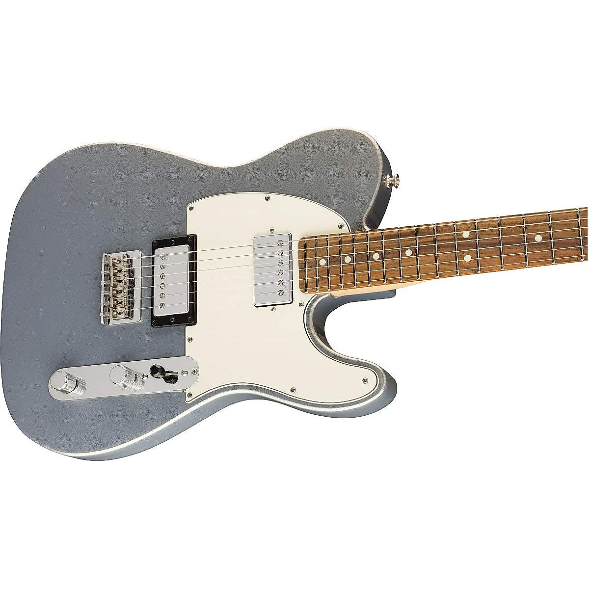 Fender Player Telecaster HH Electric Guitar, with 2-Year Warranty, Silver, Pau Ferro Fingerboard