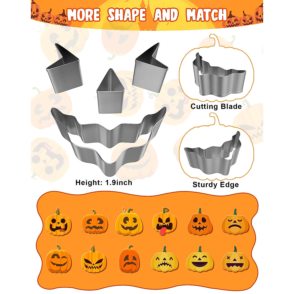 Pumpkin Carving Kit Tools 27 PCS Safe & Easy for Kids, Sturdy Halloween Pumpkin Carving Set with Stainless Steel Carve Stencils & Hammer for DIY Halloween Decoration Jack O Lanterns