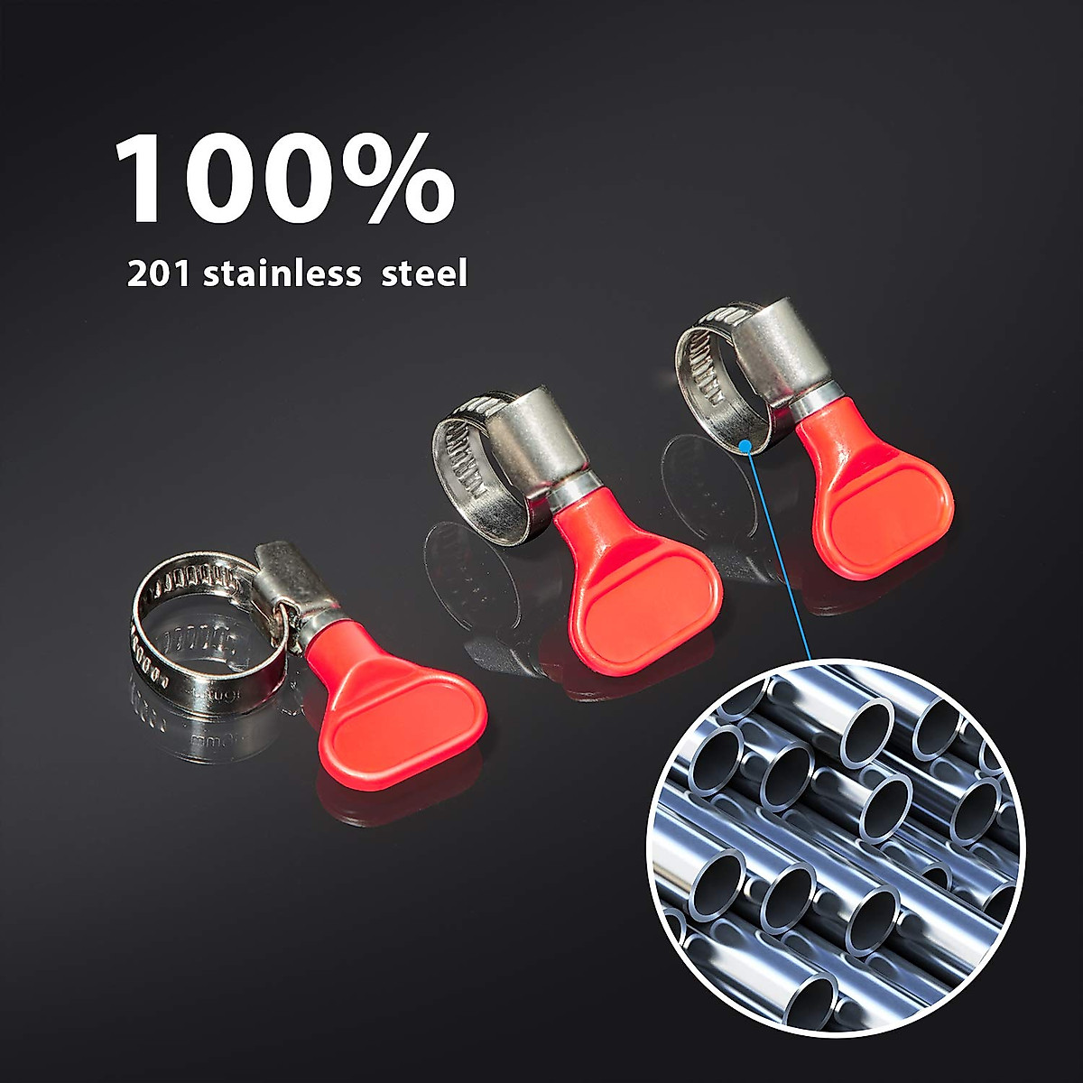 20 Pieces Stainless Steel Hose Clamps Worm Gear Clamp for Brewing Plumbing Automotive and Mechanical Applications - Beer Line Clamps 0.39-0.63 Inch